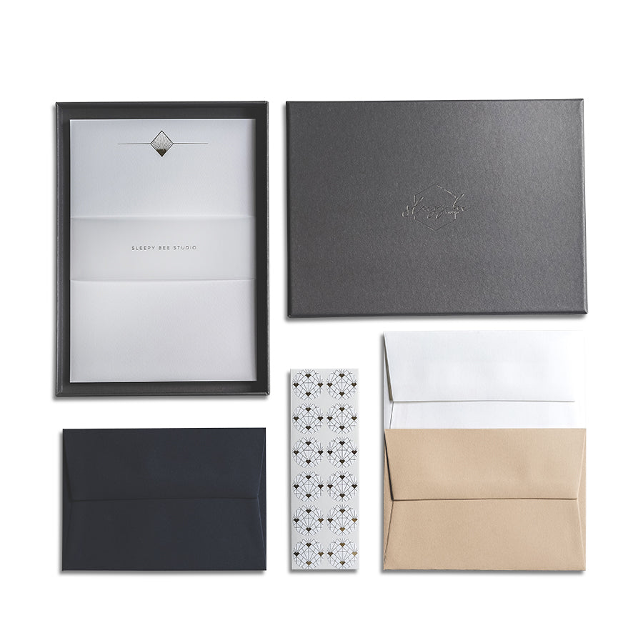 Art Deco Luxury Writing Paper & Envelope Set – Sleepy Bee Studio